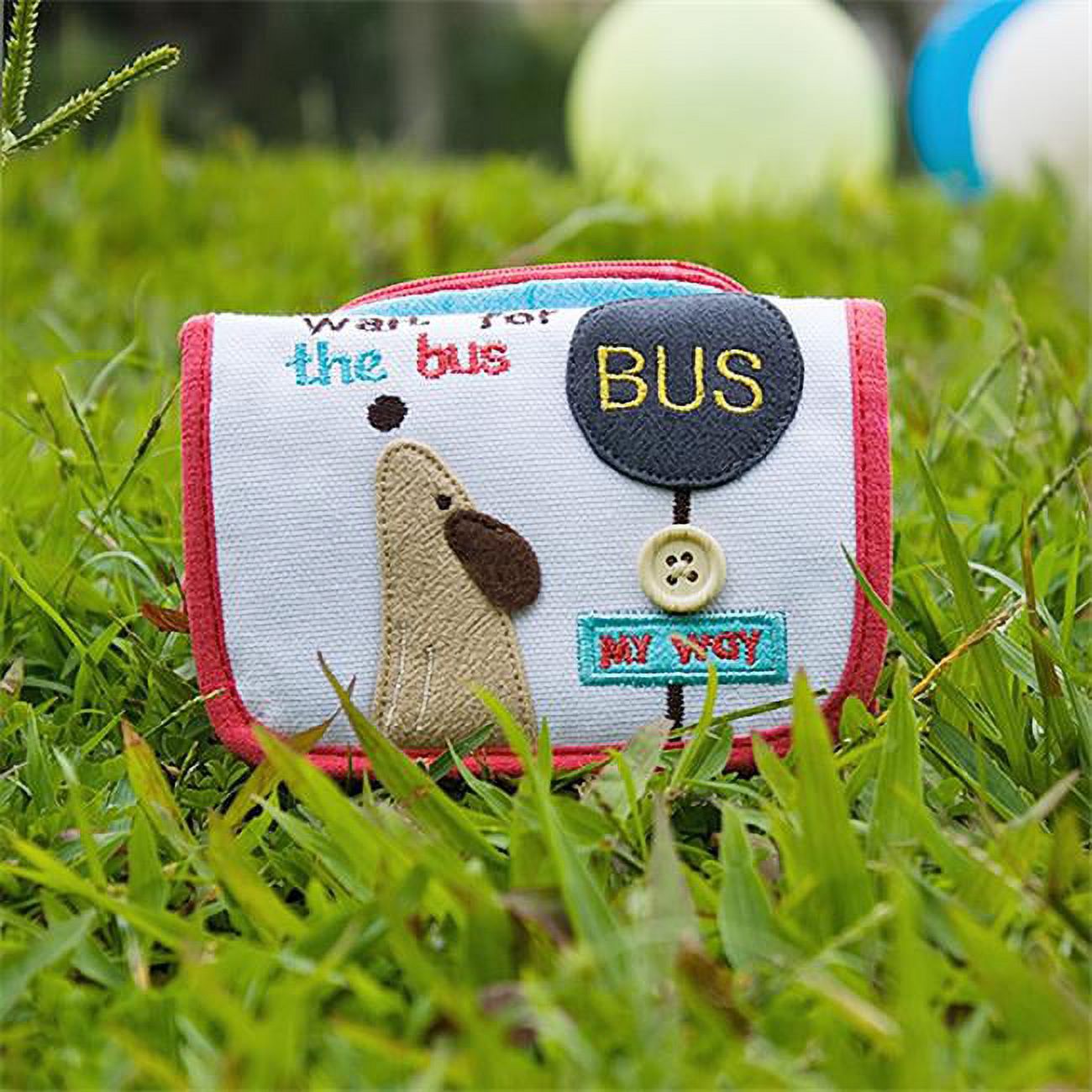 BE-22-BUSDOG 4.7 x 3.1 in. Wait for The Bus - Embroidered Applique ...