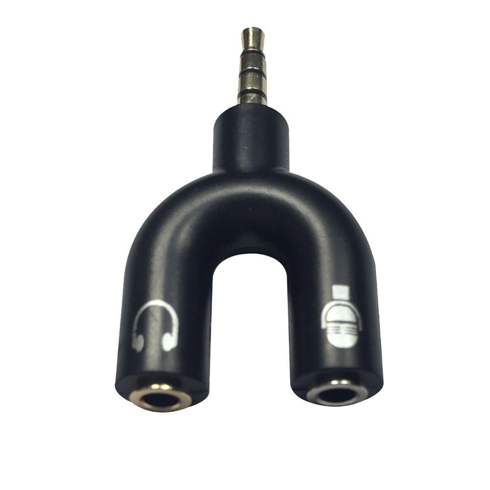 BE 3.5mm Stereo Splitter Audio to Mic & Headset Jack Plug Black Sale ...