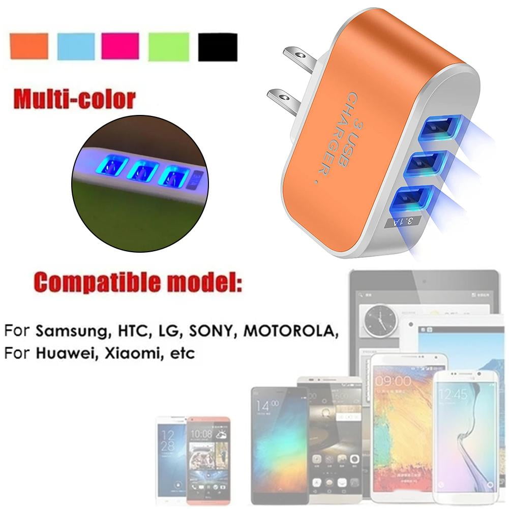 BE 3 USB Candy Charger LED Luminous Mobile Phone Charging Head ...