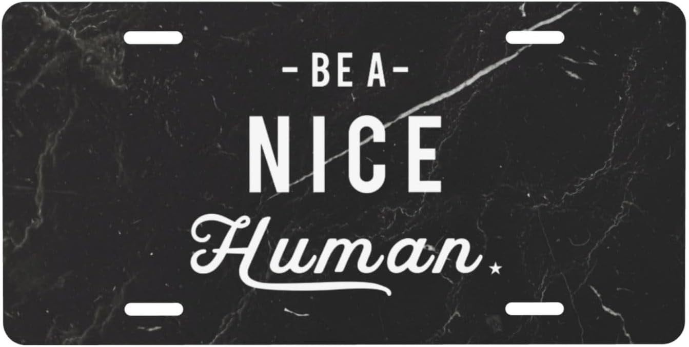 BE A Nice Human License Plate Aluminum Metal Durable Personalized Car ...
