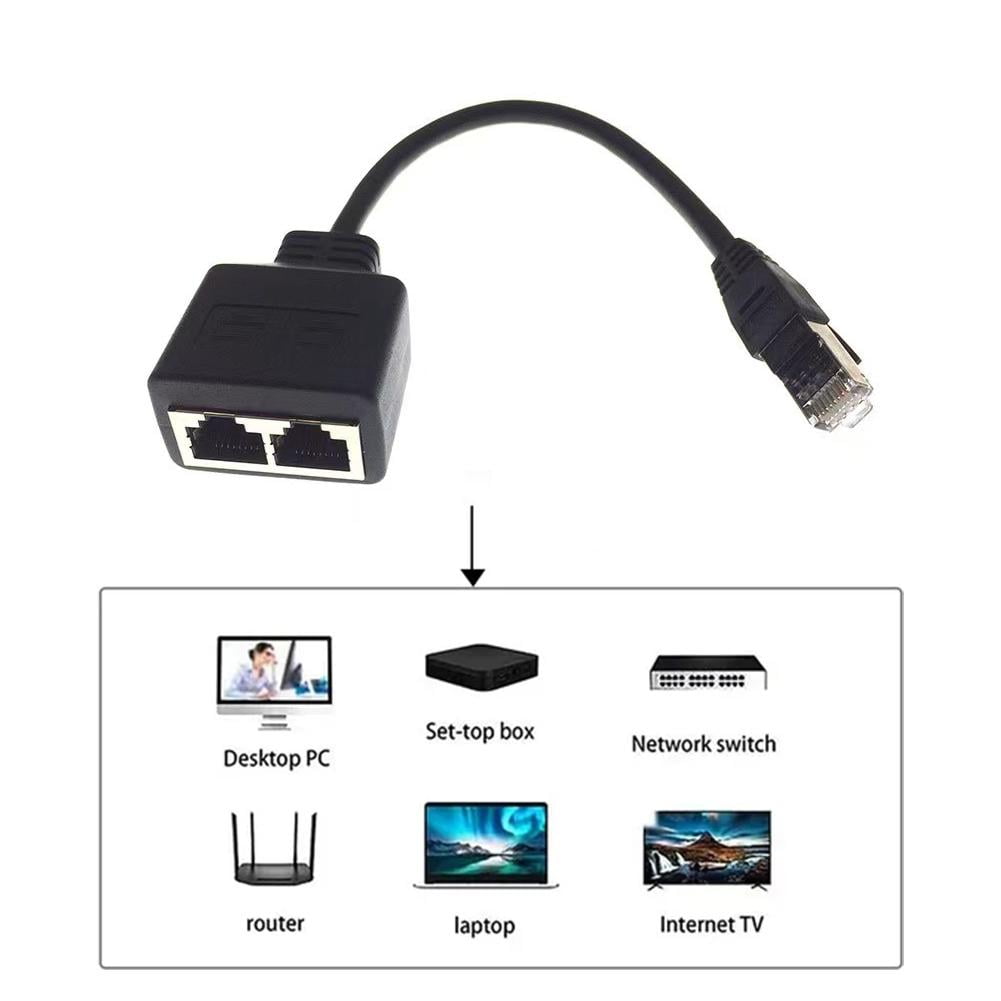 BE Ethernet Splitter RJ45 1 Male to 2 Female LAN Ethernet Cable ...