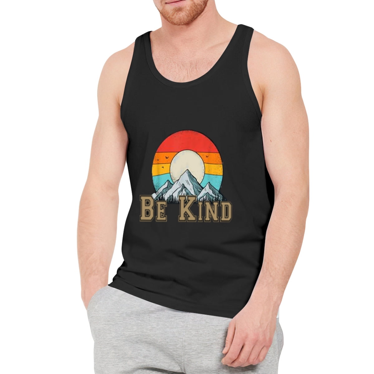 BE KIND Men's reversible 2025 summer sleeveless vest for going out Tank ...