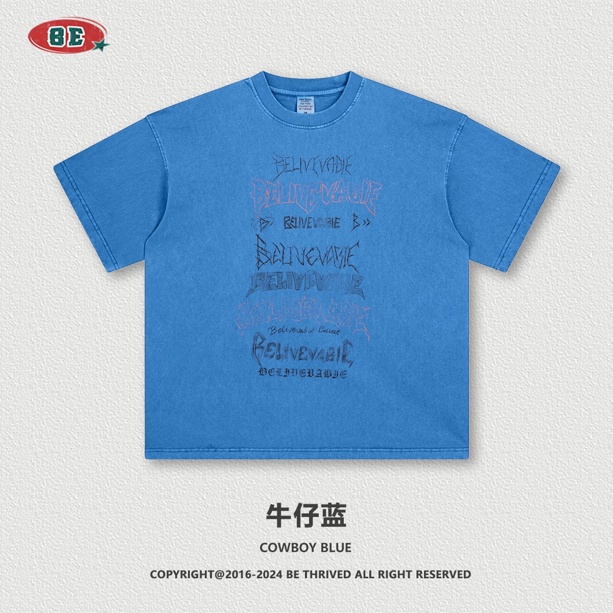 BE Men's Wear | Spring/Summer 2025 New Washed Print Loose short-sleeved ...