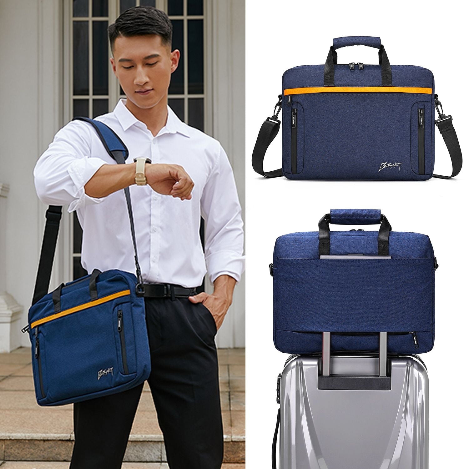 BE SMART 15.6 Inch Laptop Bag for Men/Women with RFID, Computer Case ...