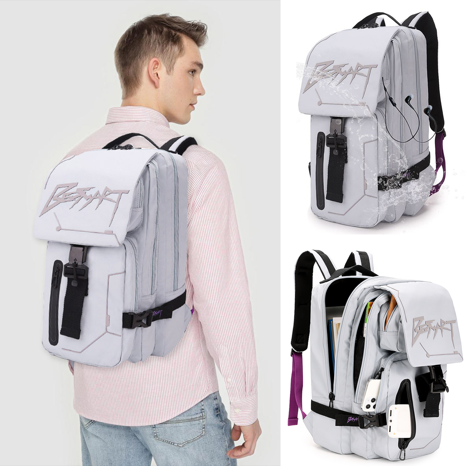 Leisure Solid Color Backpack Outdoor Travel Light Small Backpack Trend ...