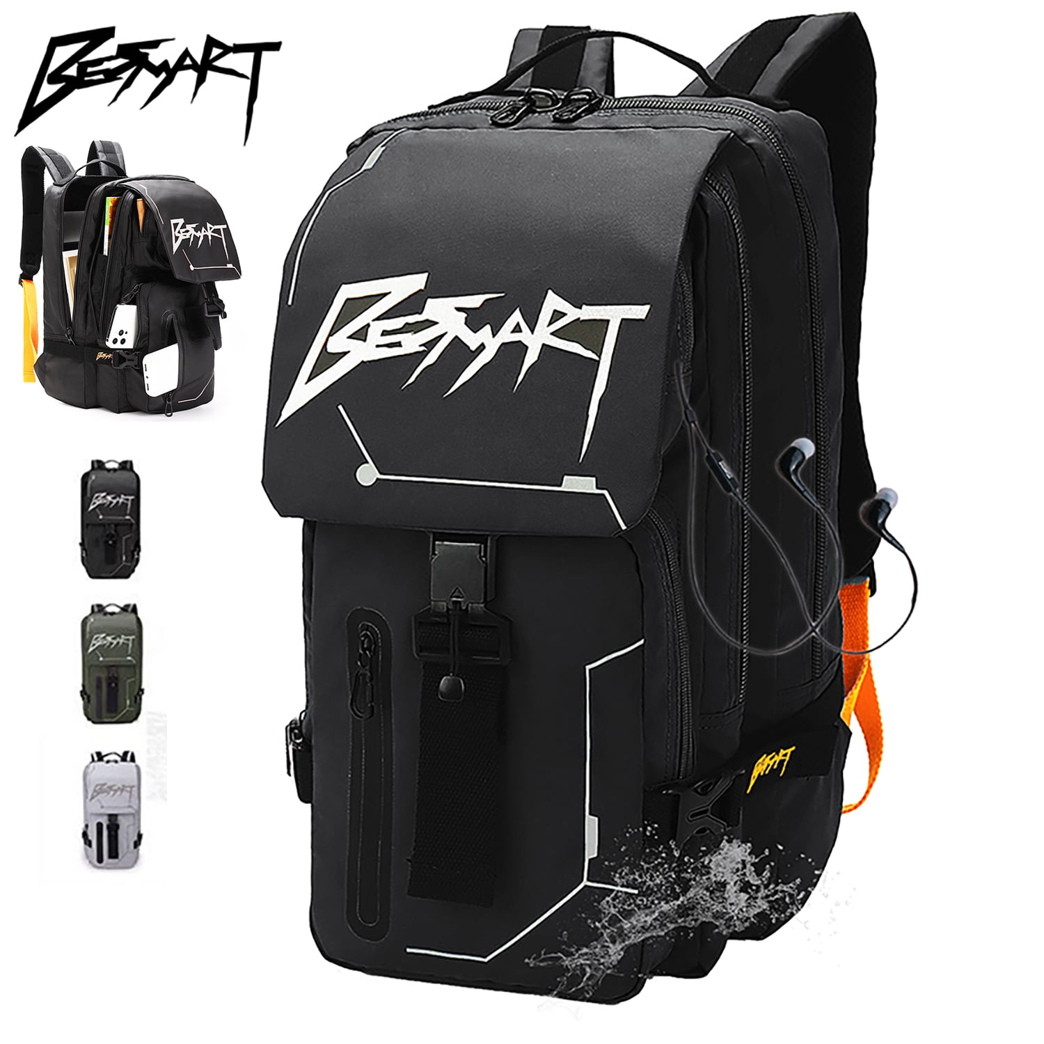 BE SMART Travel Backpack with Design, Water-Resistant Laptop Daypack ...