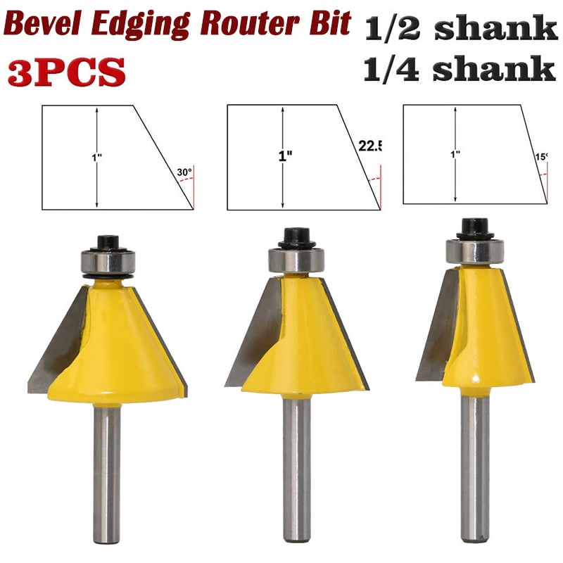 BE-TOOL 1/2 Router Bit Set Radius Round Over Edge Forming Router Bit ...
