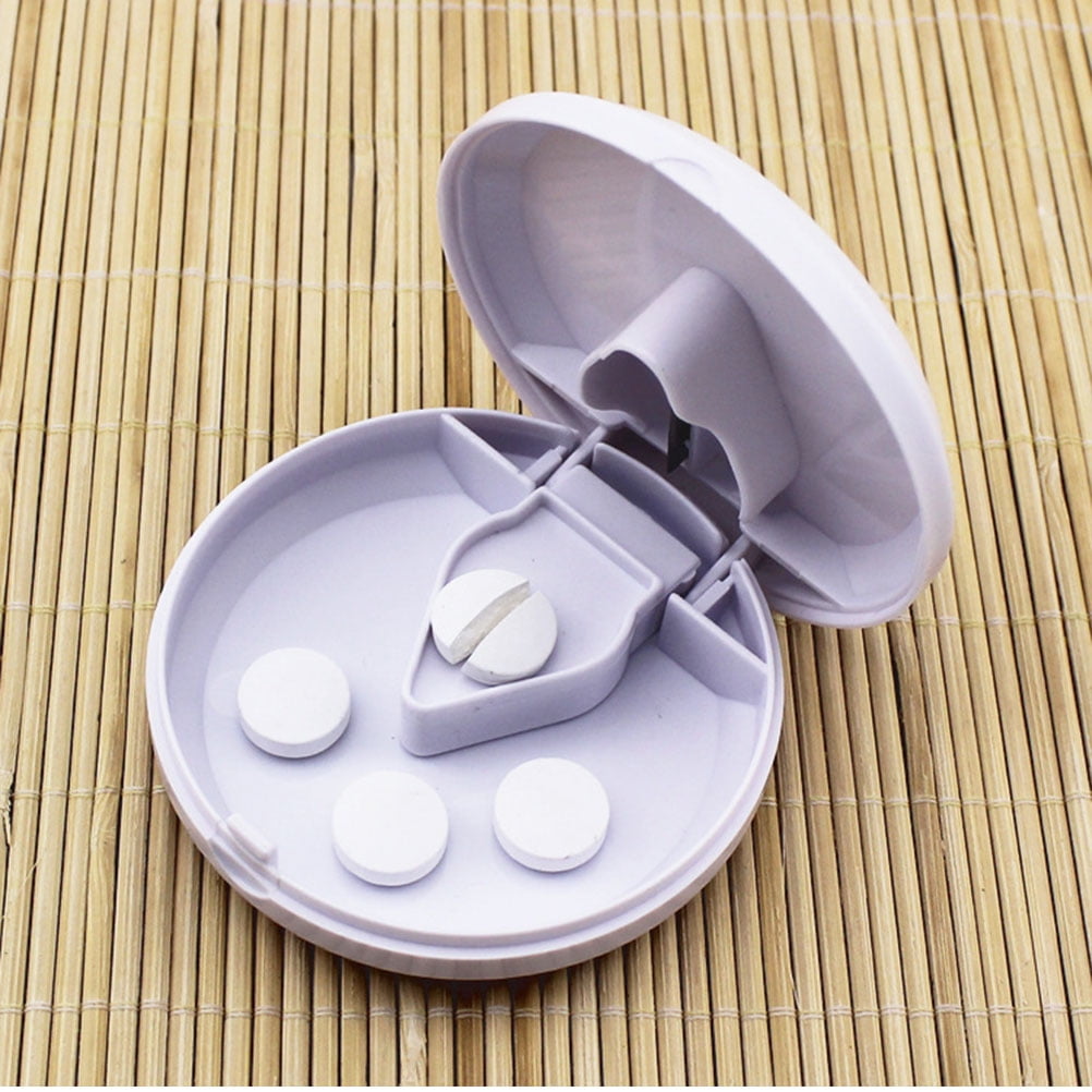 BE-TOOL 1/3 Pcs Round Pill Box Medical Cutting Splitter Box Tablet ...
