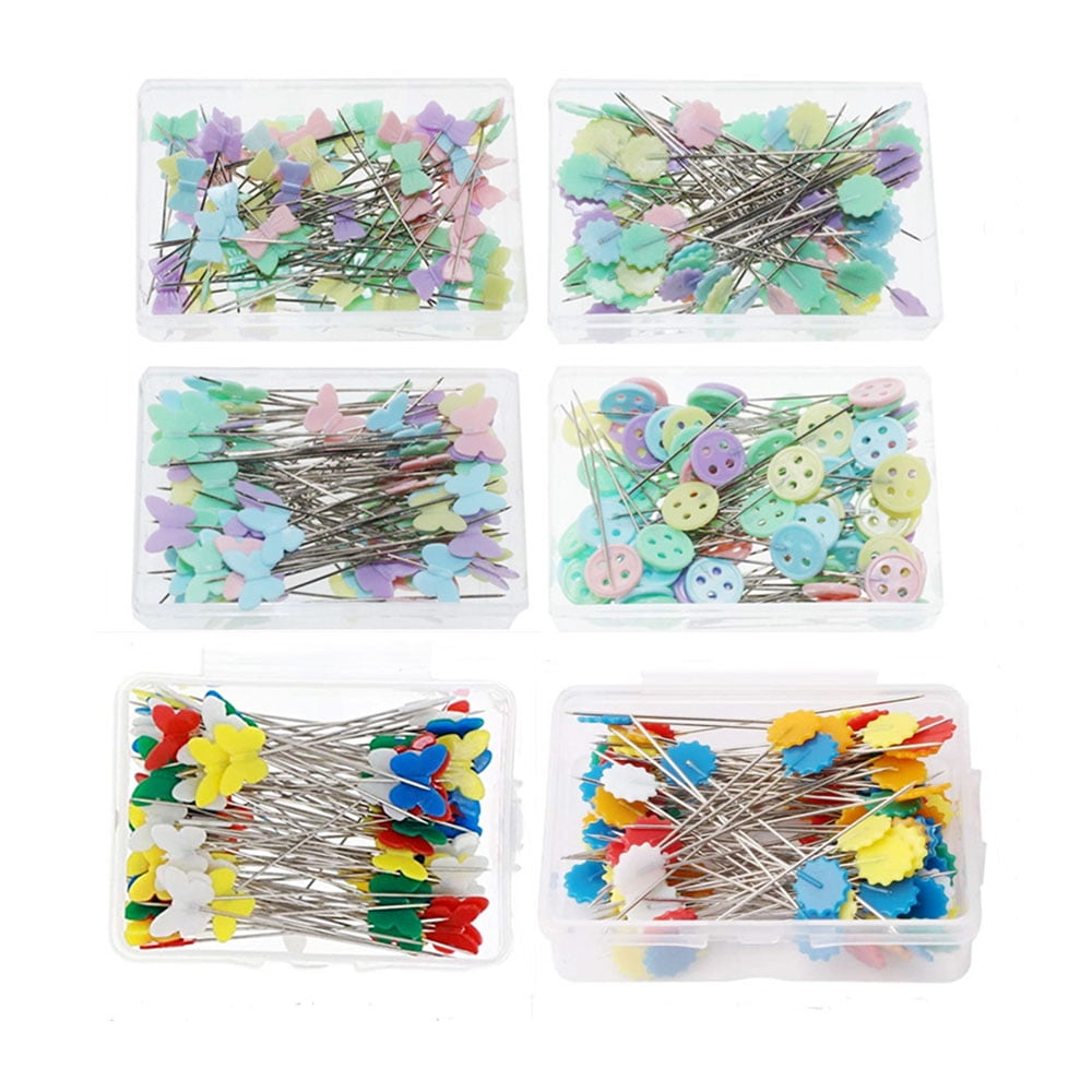 BE-TOOL 100Pcs Flat Head Sewing Patchwork Pins Flat Button Sewing Pins ...