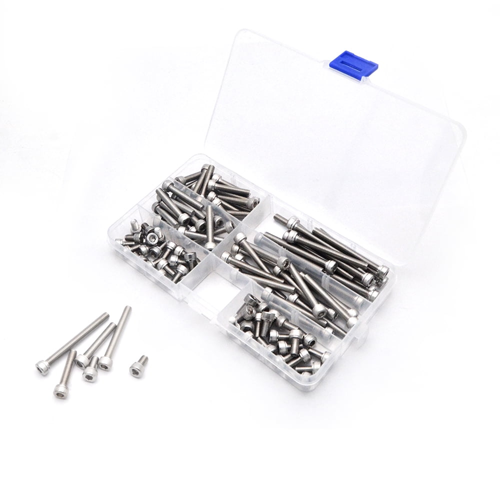 BE-TOOL 100Pcs M5 Metal Screw Set with Case Allen Key Hexagon Drive ...