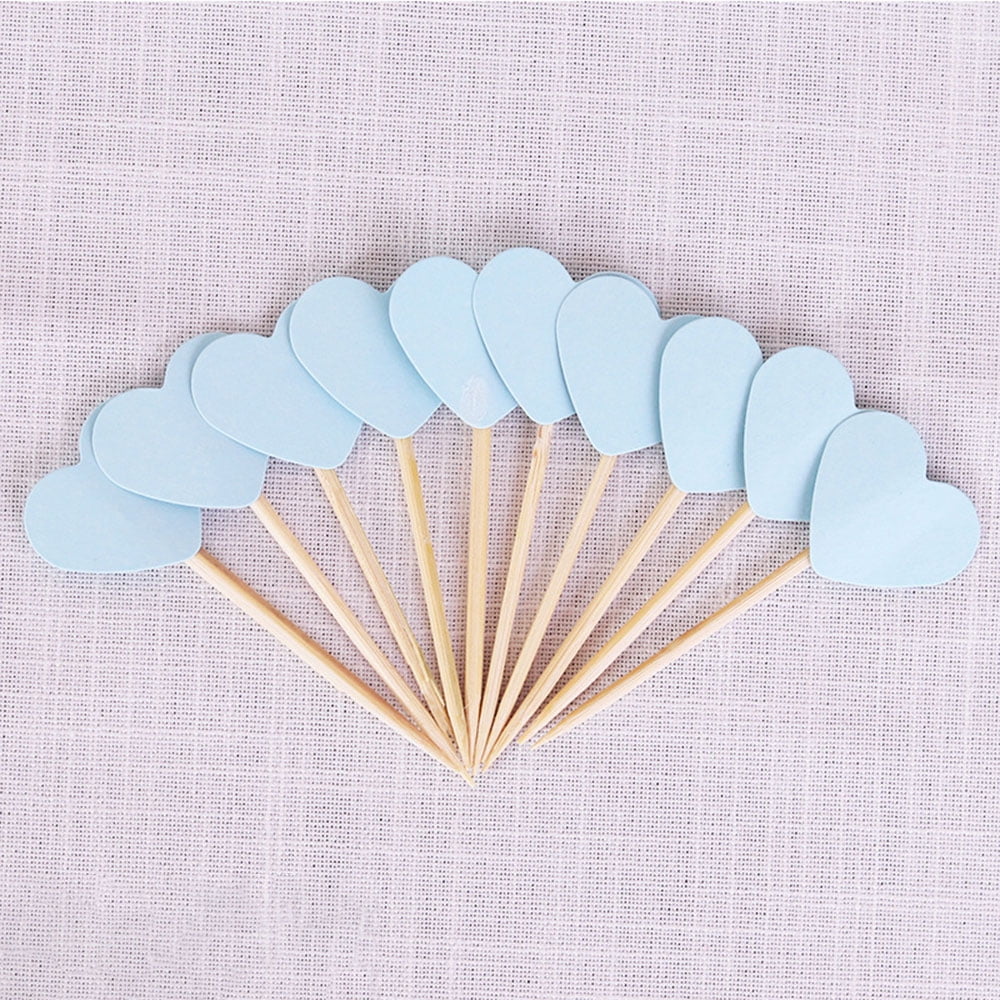 BE-TOOL 10Pcs Heart Cake Toppers Cupcake Stick Handmade Cake ...