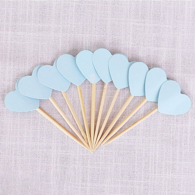 BE-TOOL 10Pcs Heart Cake Toppers Cupcake Stick Handmade Cake ...
