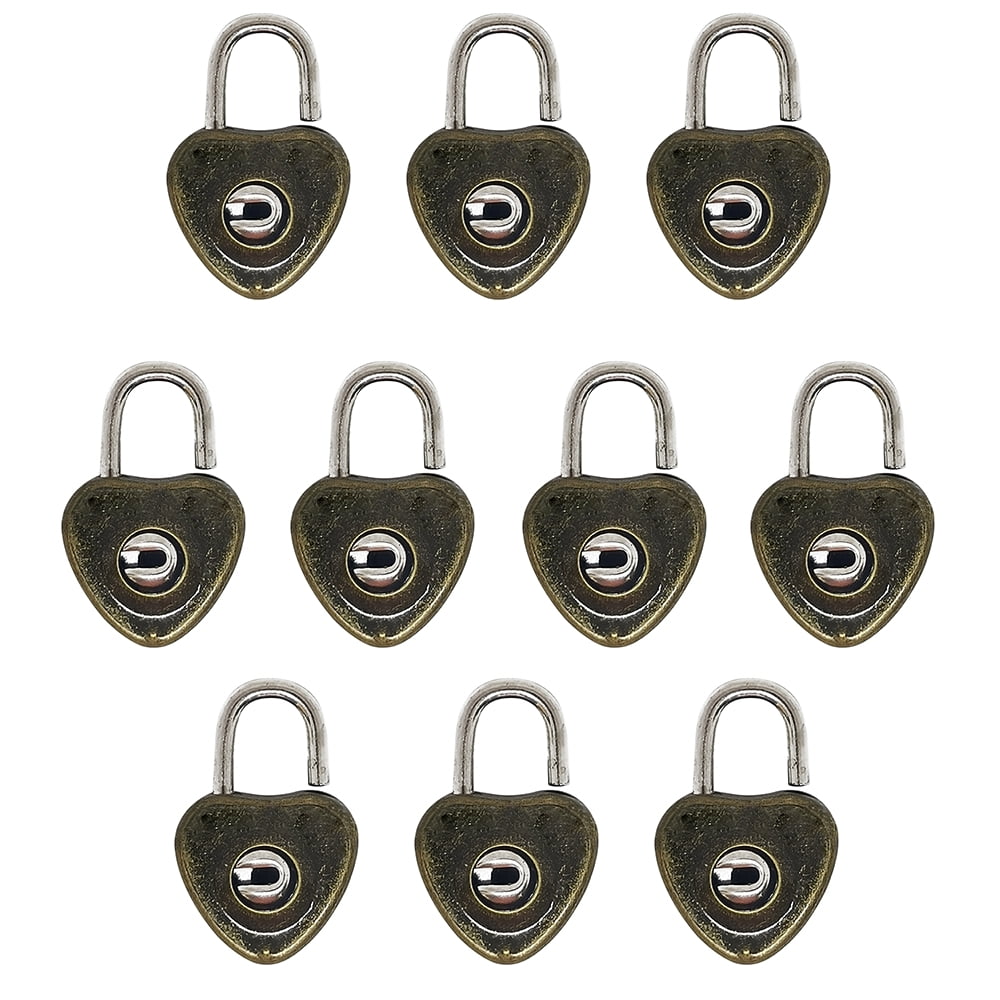 BE-TOOL 10Pcs Metal Love Shape Craft Locks with Keys, Mini Zinc Alloy ...