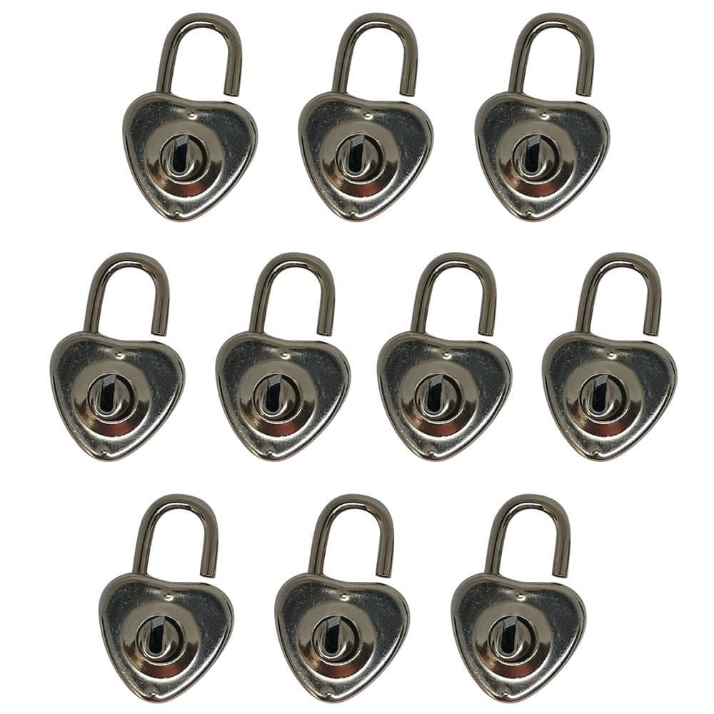 BE-TOOL 10Pcs Metal Love Shape Craft Locks with Keys, Mini Zinc Alloy ...