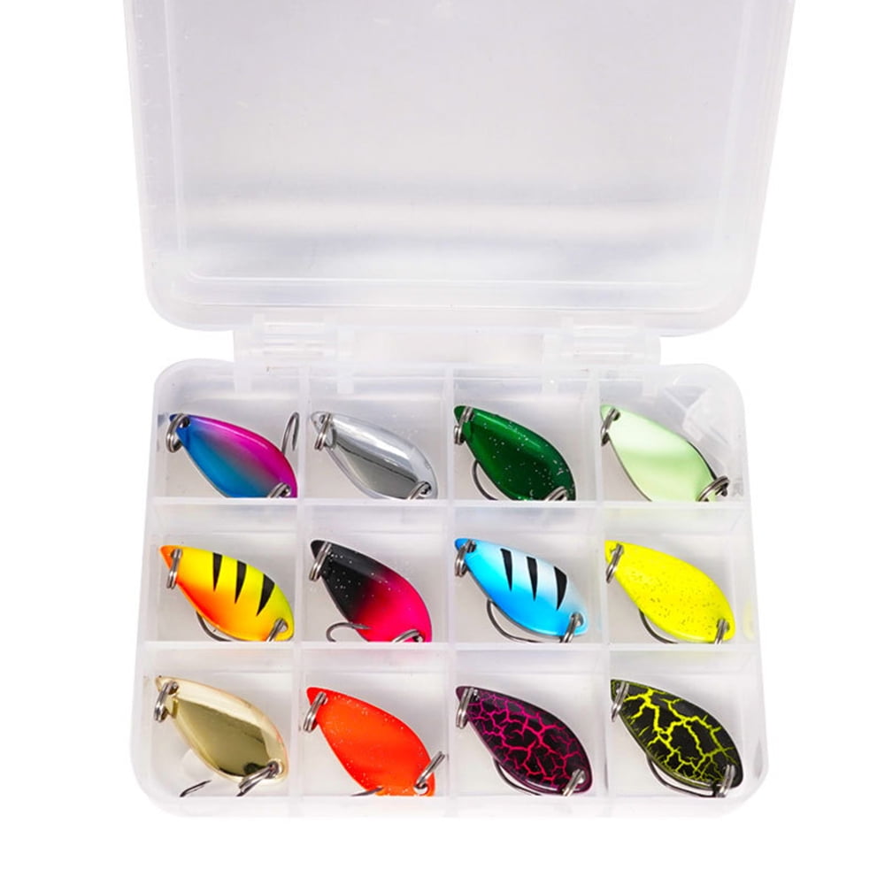 BE-TOOL 12Pcs Fishing Spinner Lure Spinning Sequin Reflect Light ...