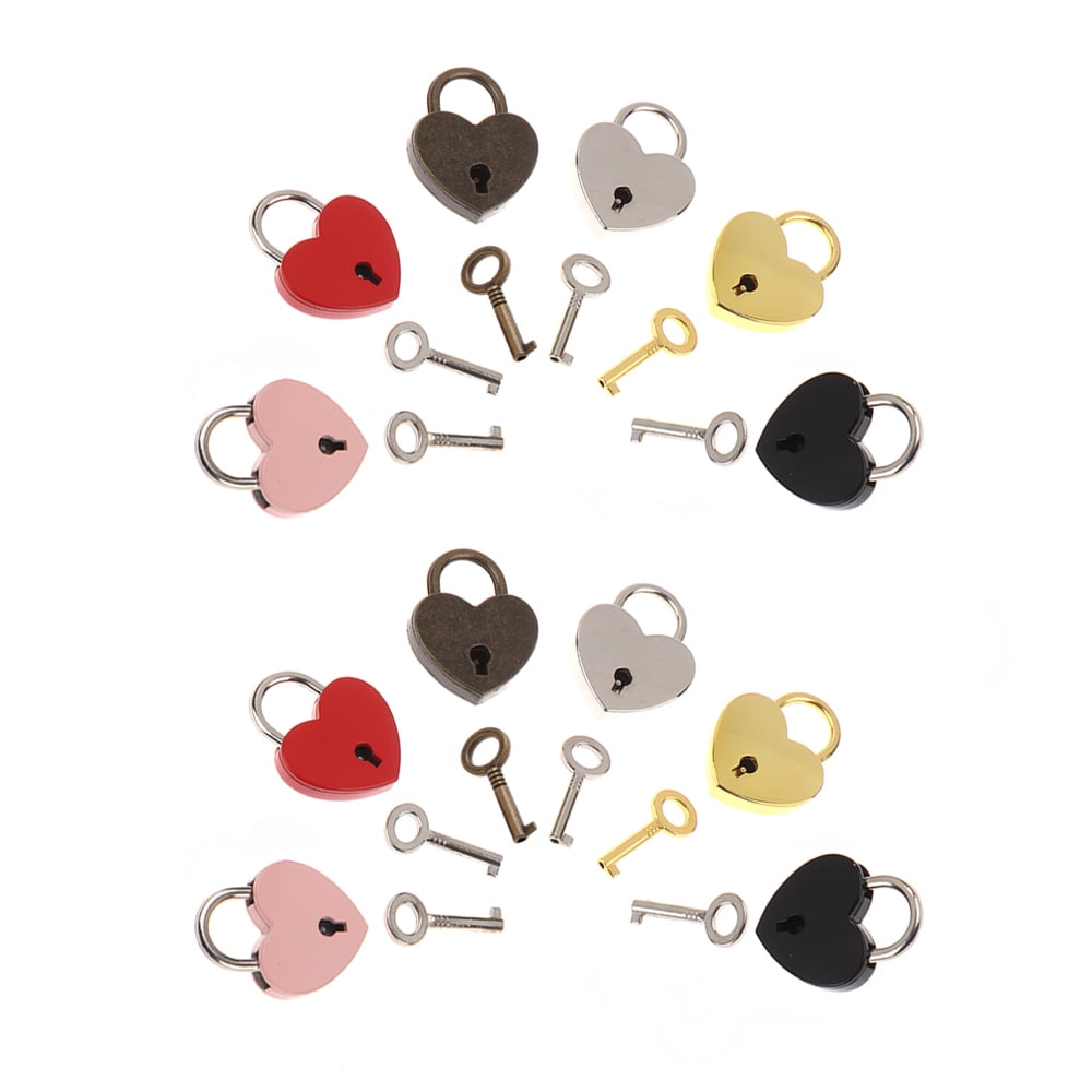 BE-TOOL 12Pcs Mini Heart Shape Locks, Metal Padlock for Diary Jewelry ...