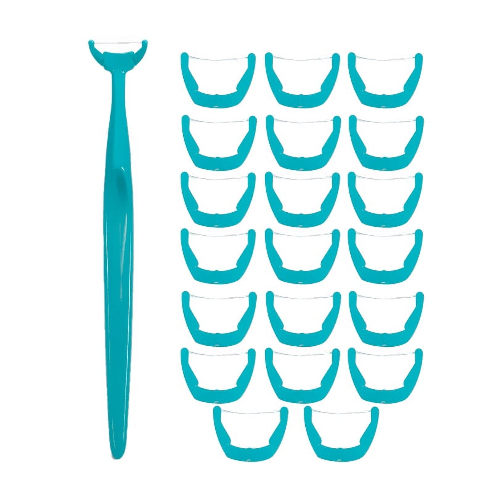 BE-TOOL 20/60 Pcs Dental Floss Heads with Floss Handle Cleaners Floss ...