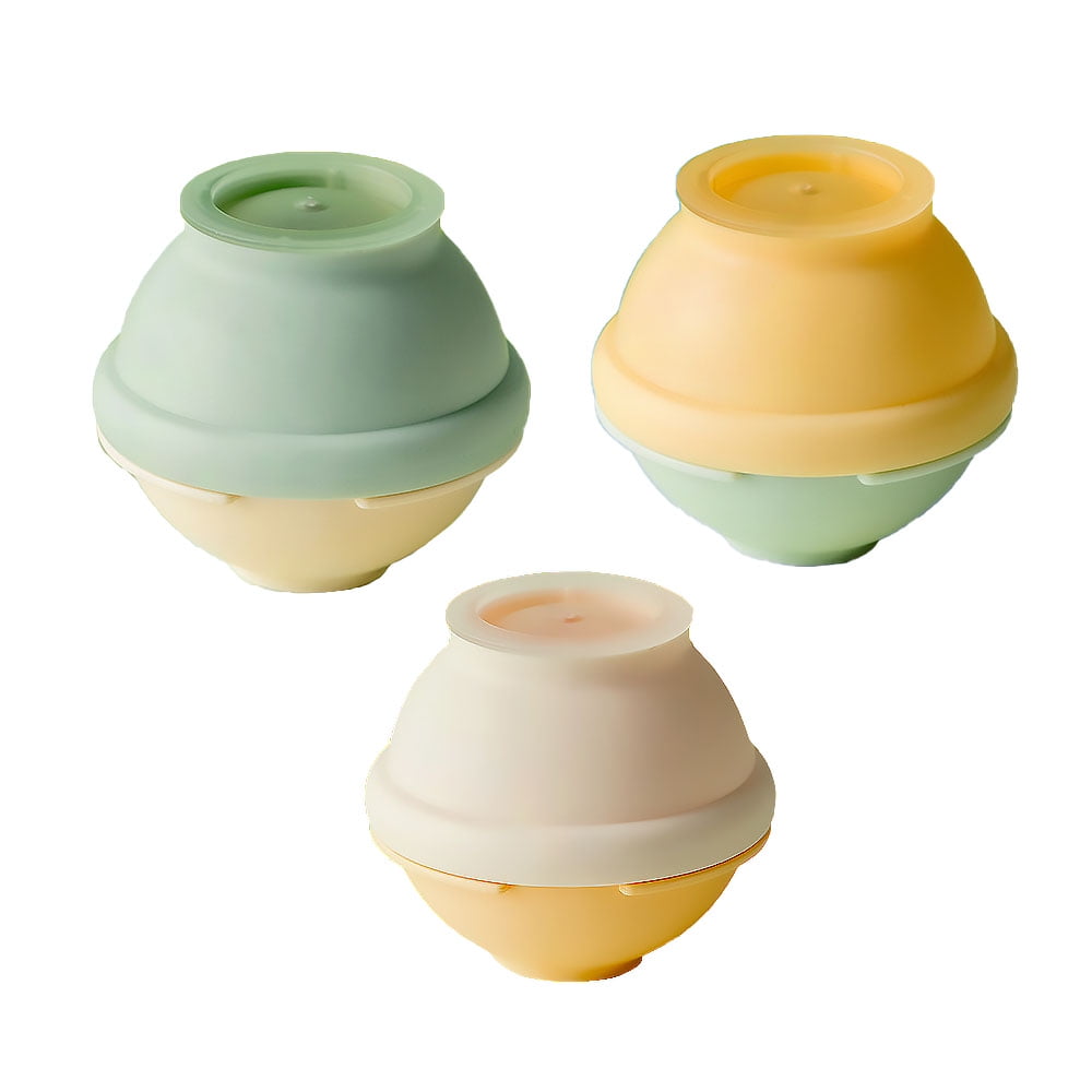 BE-TOOL 3PCS Round Ice Cube Mould Whiskey Ice Cubes Mold Silicone Ball ...