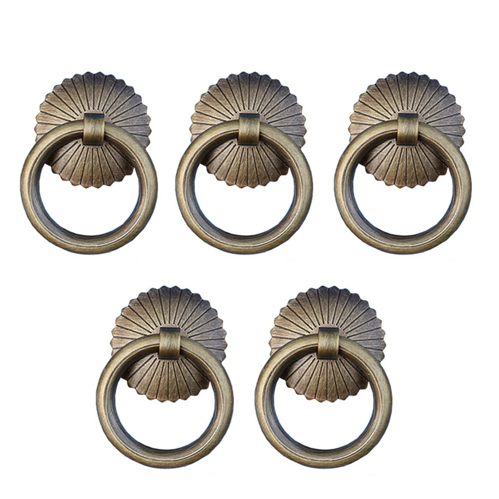 BE-TOOL 5 Pack Antique Brass Drawer Pull Rings, 35mm/1.38inch Cabinet ...