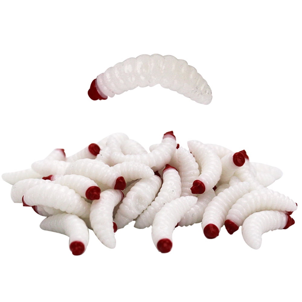 BE-TOOL 50PCS Soft Plastic Earthworm Lures Worm Fishing Bait for ...