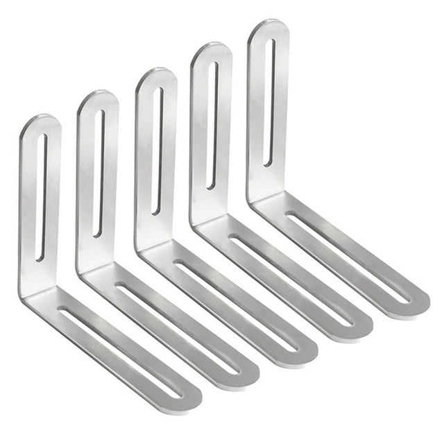 BE-TOOL 5PCS L-Shaped Right Angle Metal Bracket Plate Stainless Steels ...