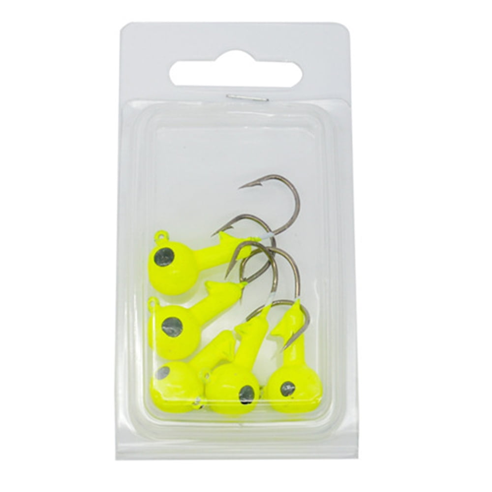 BE-TOOL 5PCS Nonlead Fishing Lure Hooks Fish Head Shape Fishing Lures ...