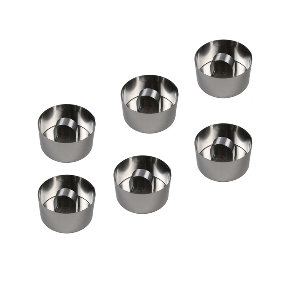 BE-TOOL 6 Pack Stainless Steel Round Cake Mousse Mold with Pusher, 3.15 ...