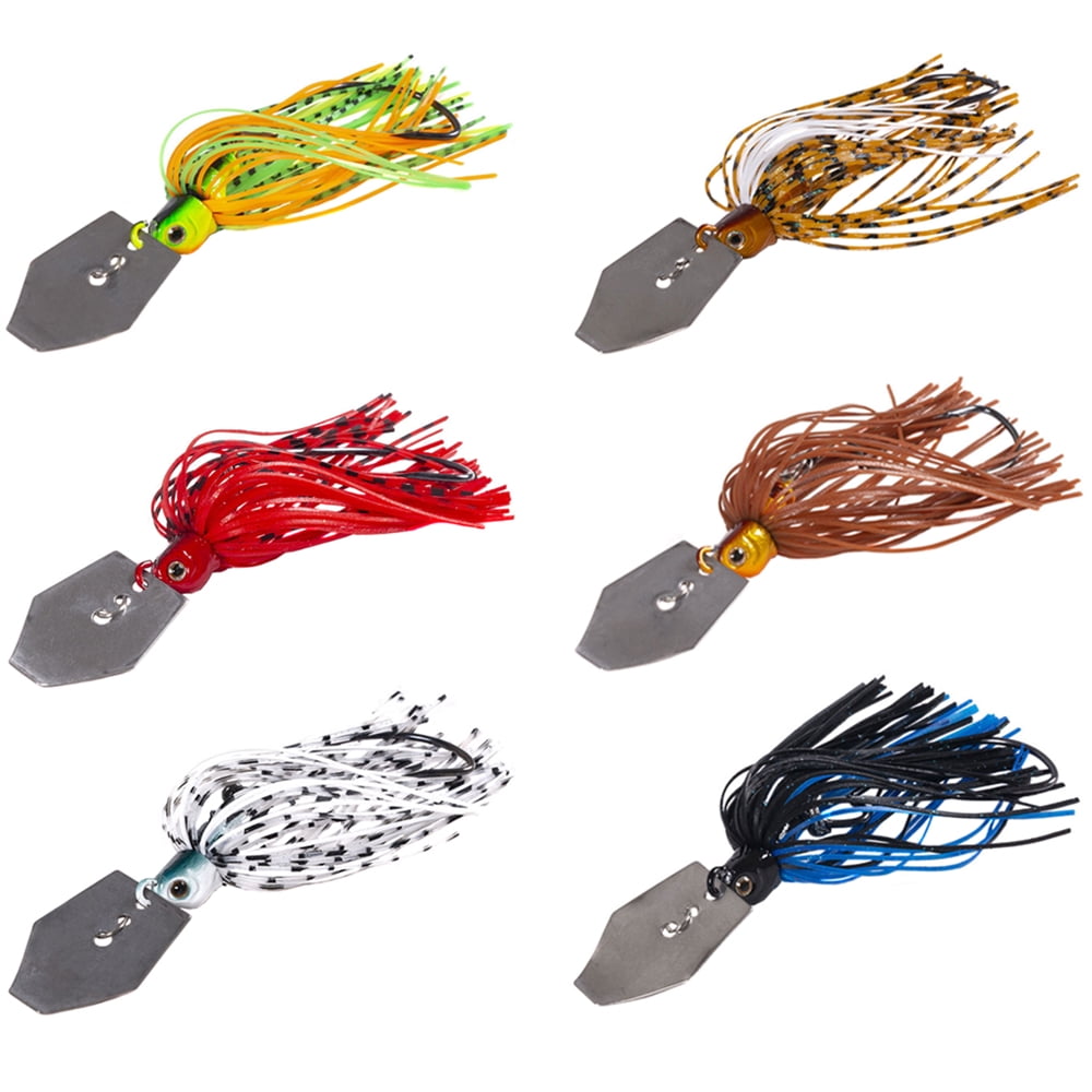 BE-TOOL 6PCS Chatter Baits For Bass Fishing Multi-Color Bass Fishing ...