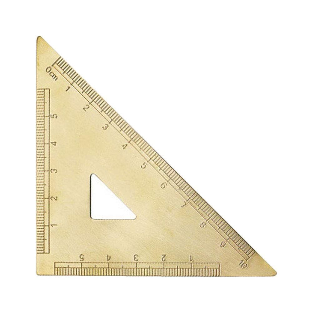 BE-TOOL Brass 45° Triangle Ruler Scale Rulers for Home Office School ...