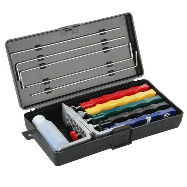 BE-TOOL Steel Grind Knife Sharpening Set with 5 Stones and Guide Rods ...