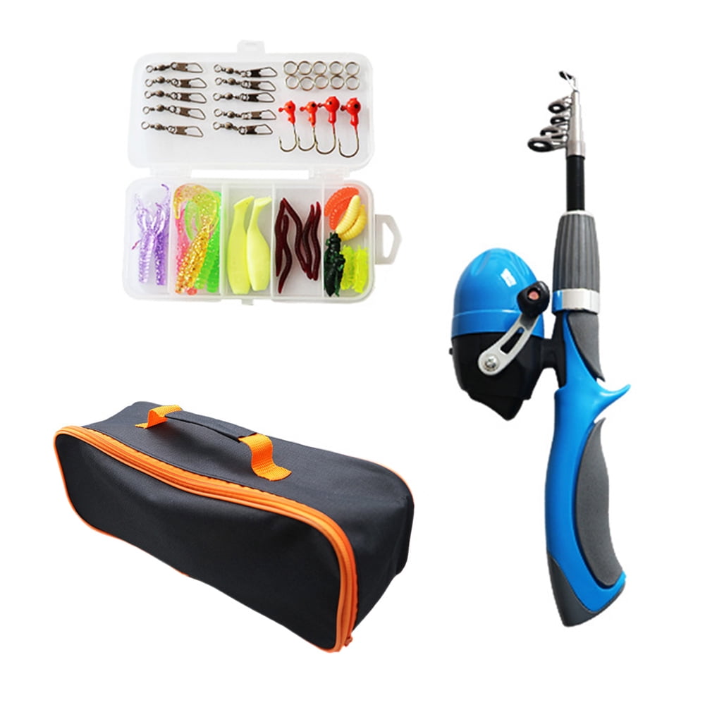 BE-TOOL Kids Fishing Accessories Set with Portable Bag Fishing Rod and ...