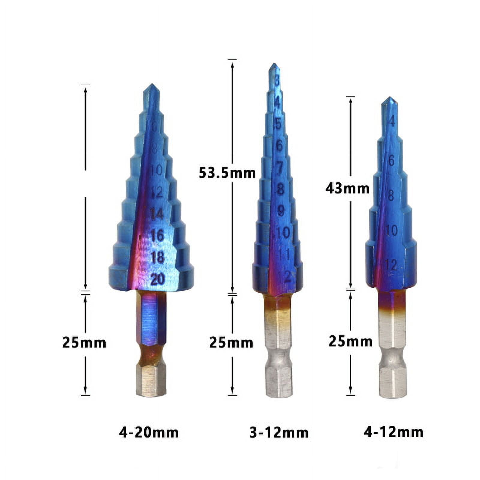 BE-TOOL Triangular/Hexagon Shank Spiral Groove Step Cone Drill High ...