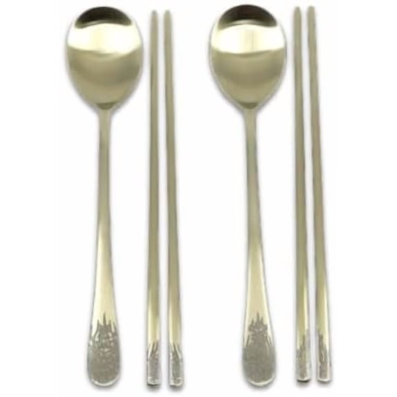 BE:TRENDKing & Queen Royal Spoon and Chopstick Set – Premium Stainless ...