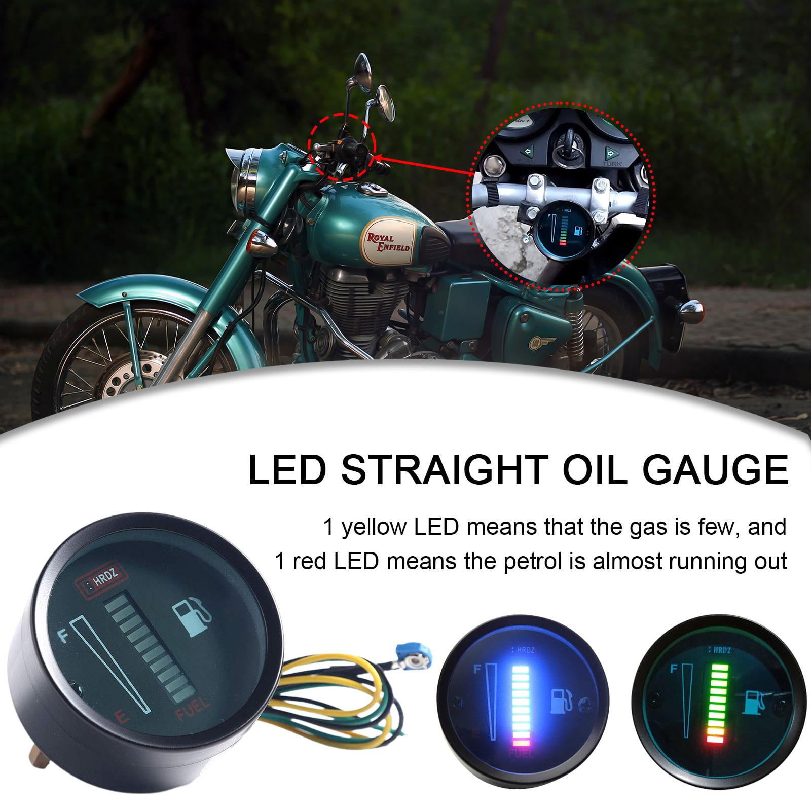 BE Universal Car Motorcycle Fuel Level Meter Gauge LED 2" Display 5 GXT ...
