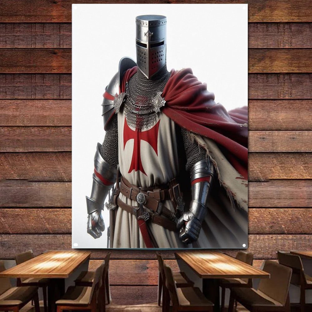 BE WITHOUT FEAR Knights Templar Tapestry Wall Art Posters Vintage ...