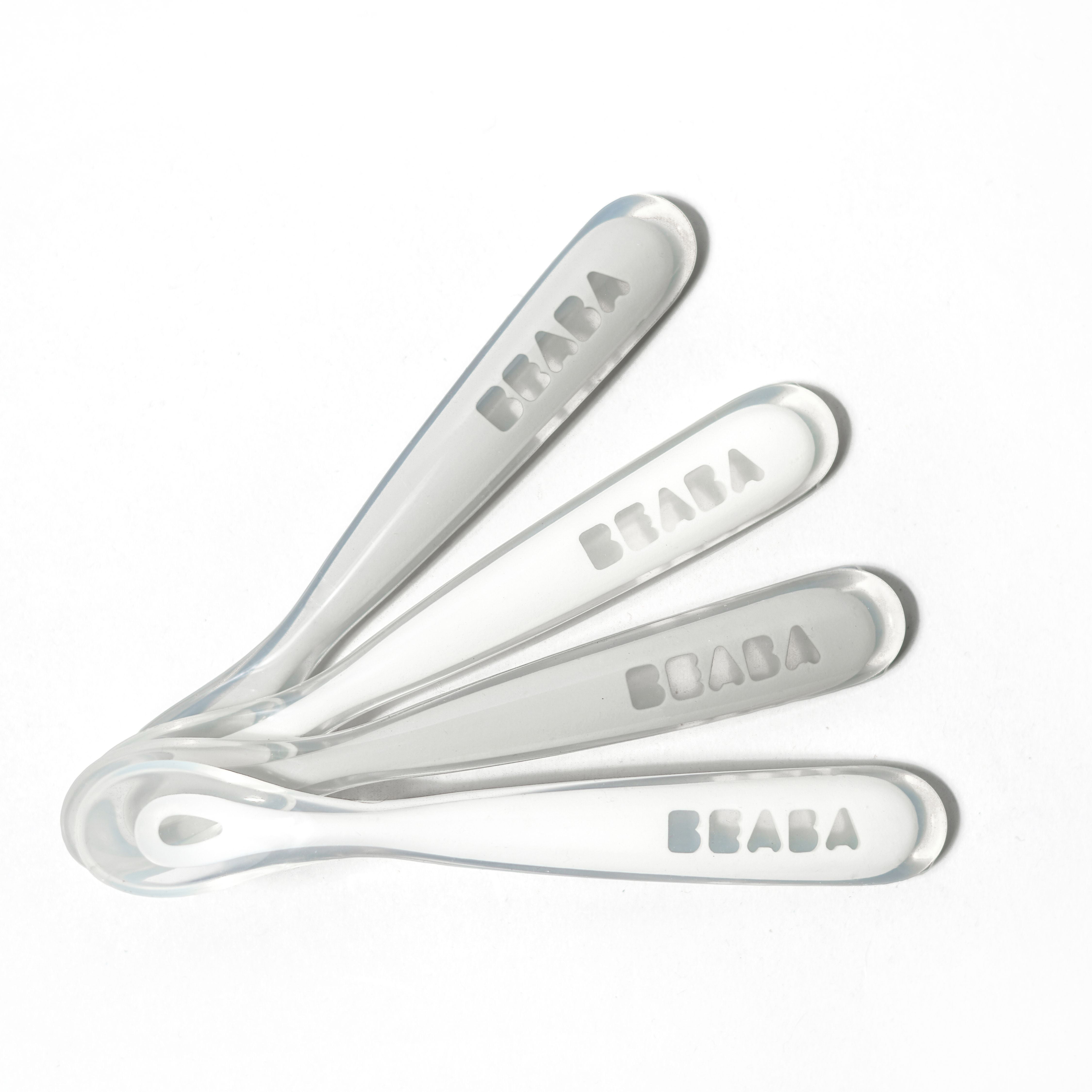 BEABA Silicone Baby Spoons, First Baby Spoons, Soft on Baby Gums, Cloud ...