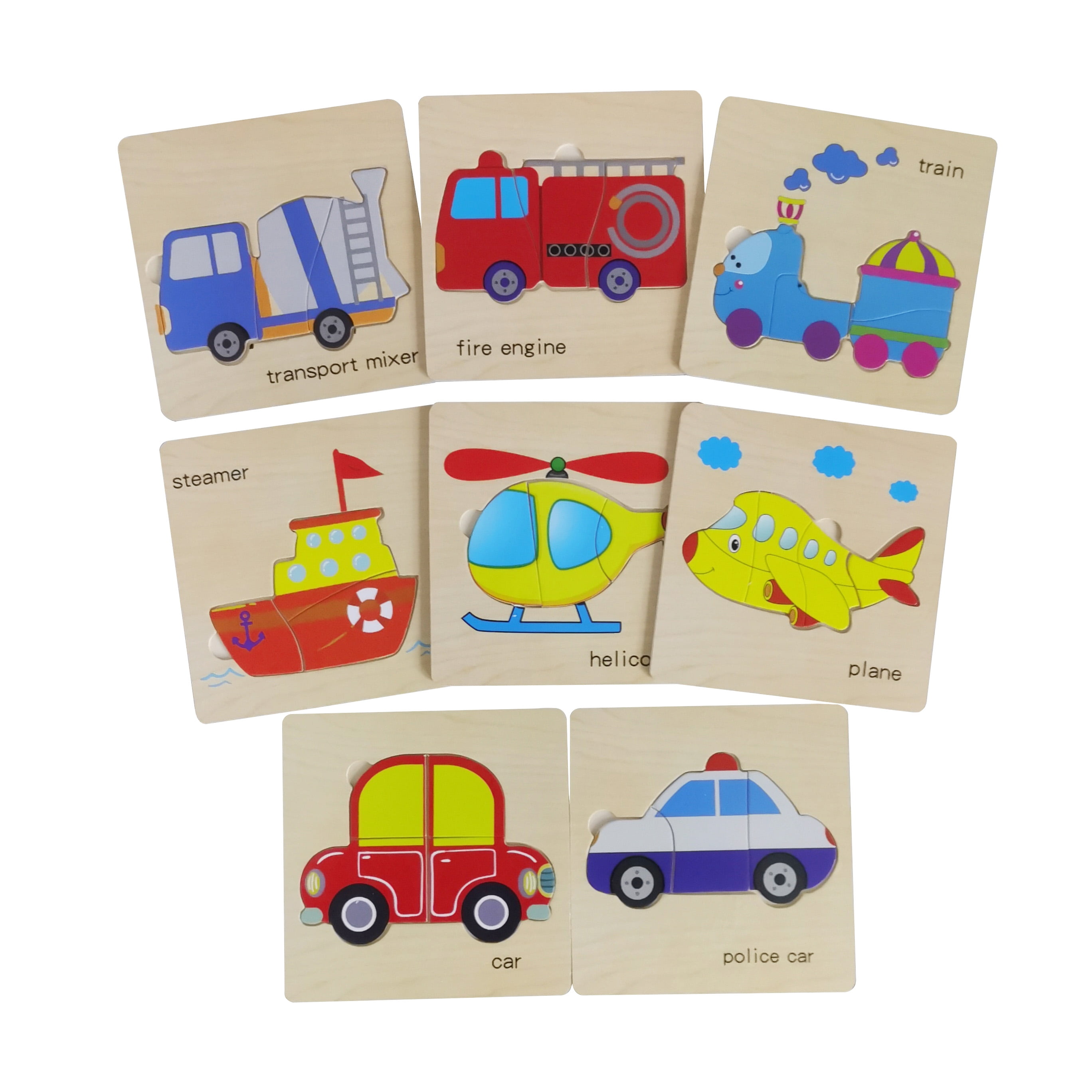 BEACENOV Toddler Puzzles,Set of 8,Wooden Jigsaw Puzzle for 1 2 3 Year ...