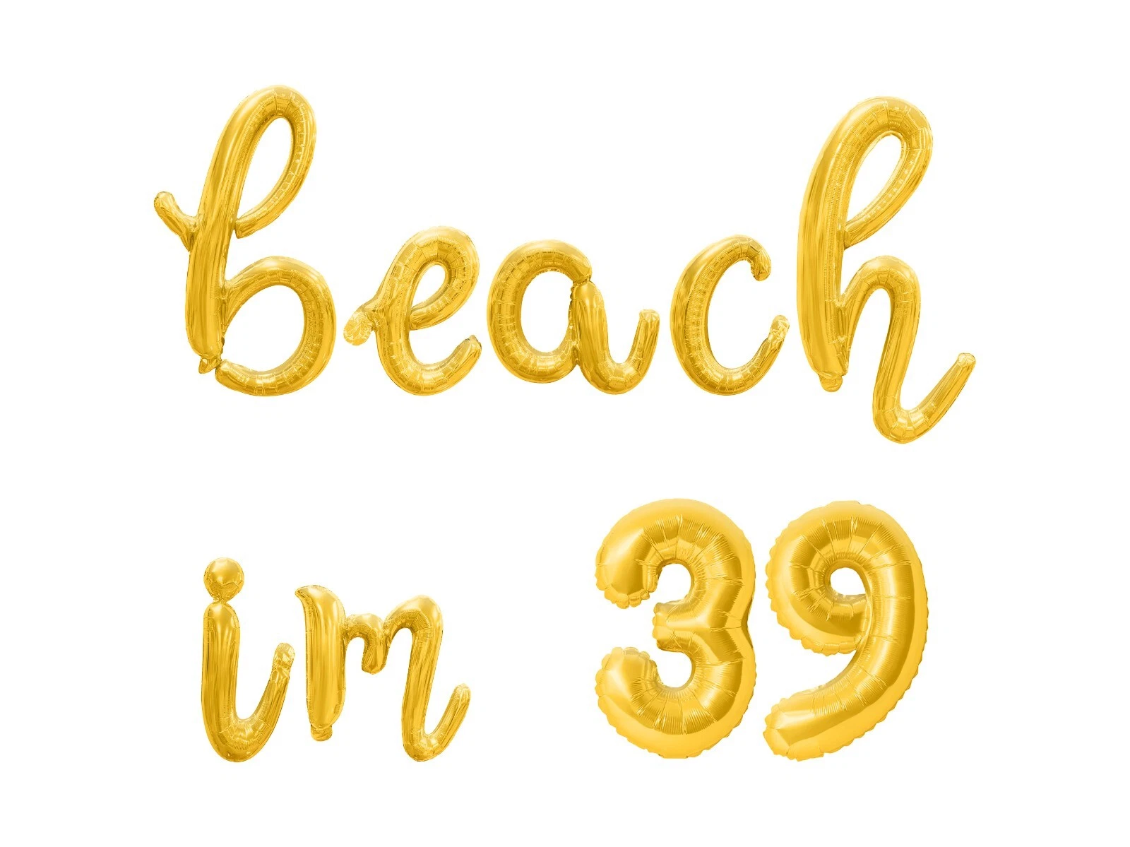 BEACH IM 39 Cursive Letter Balloon Banner - 39th Birthday Party ...