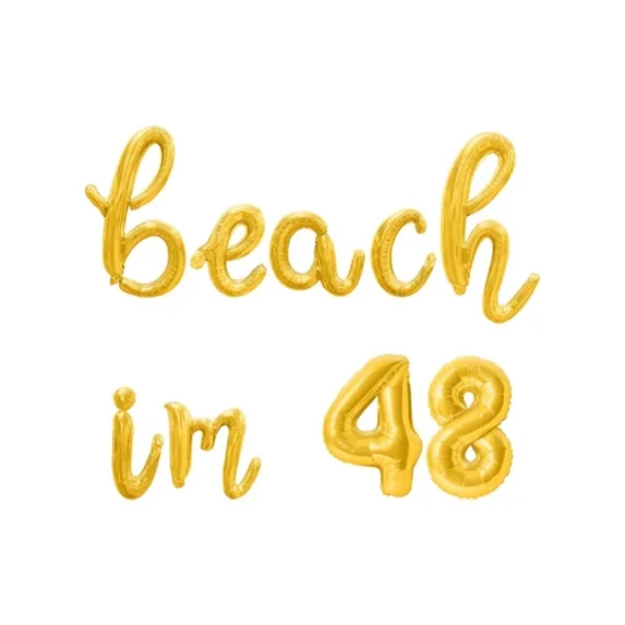 BEACH IM 48 Cursive Letter Balloon Banner - 48th Birthday Party ...
