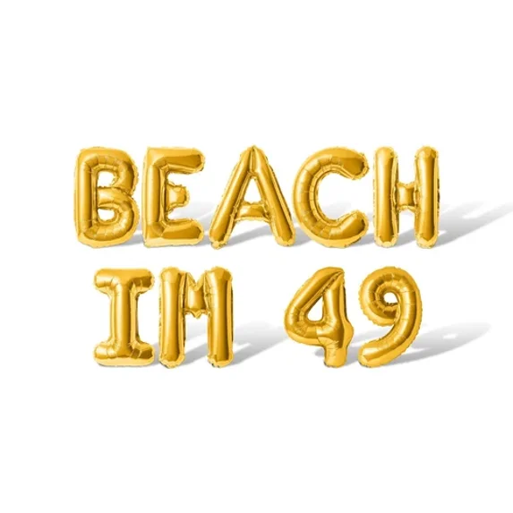 BEACH IM 49 Letter & Number Balloon Banner - 49th Birthday Party ...