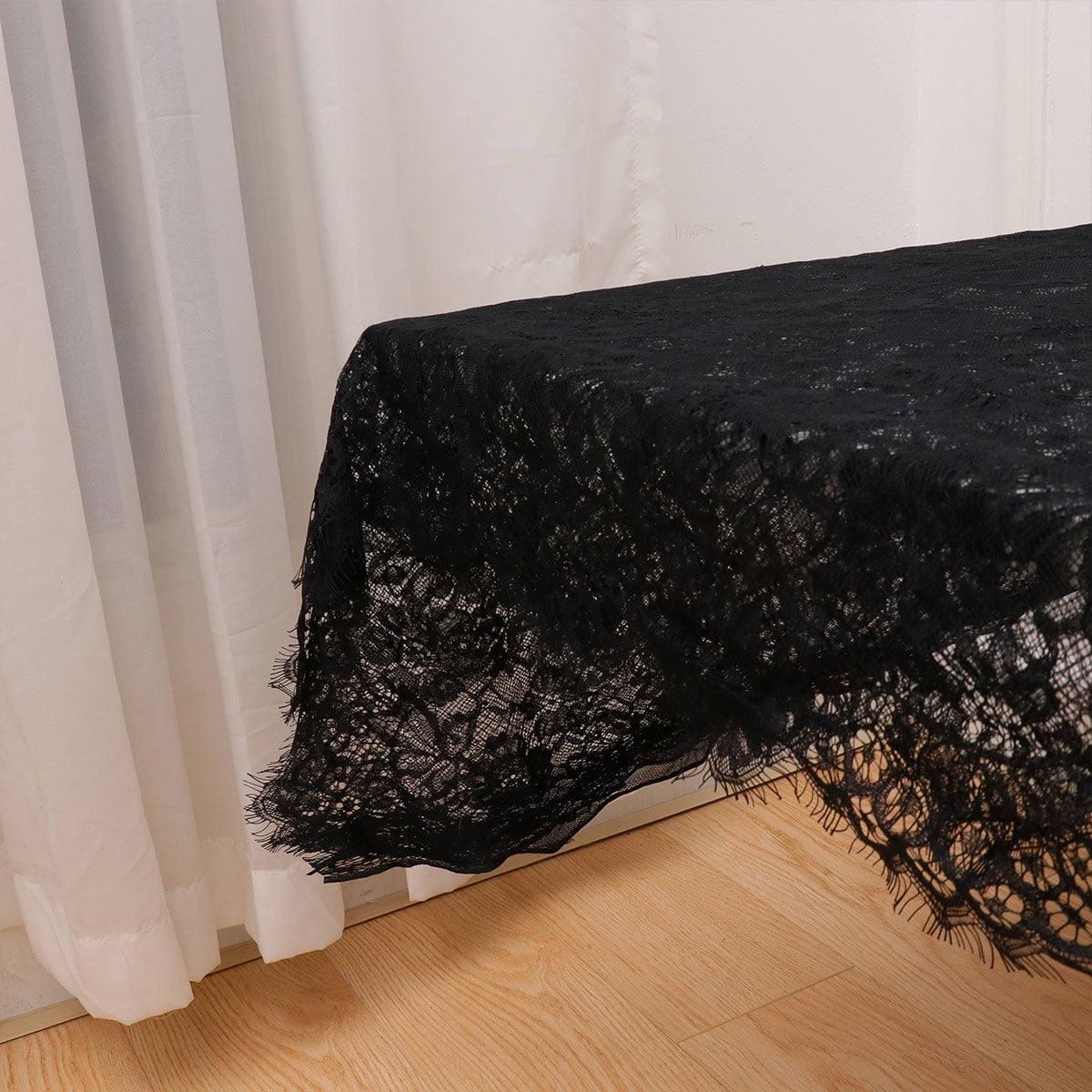 BEADCEST 1Pack Craft Table Cover Rectangular Black Lace for Decor ...