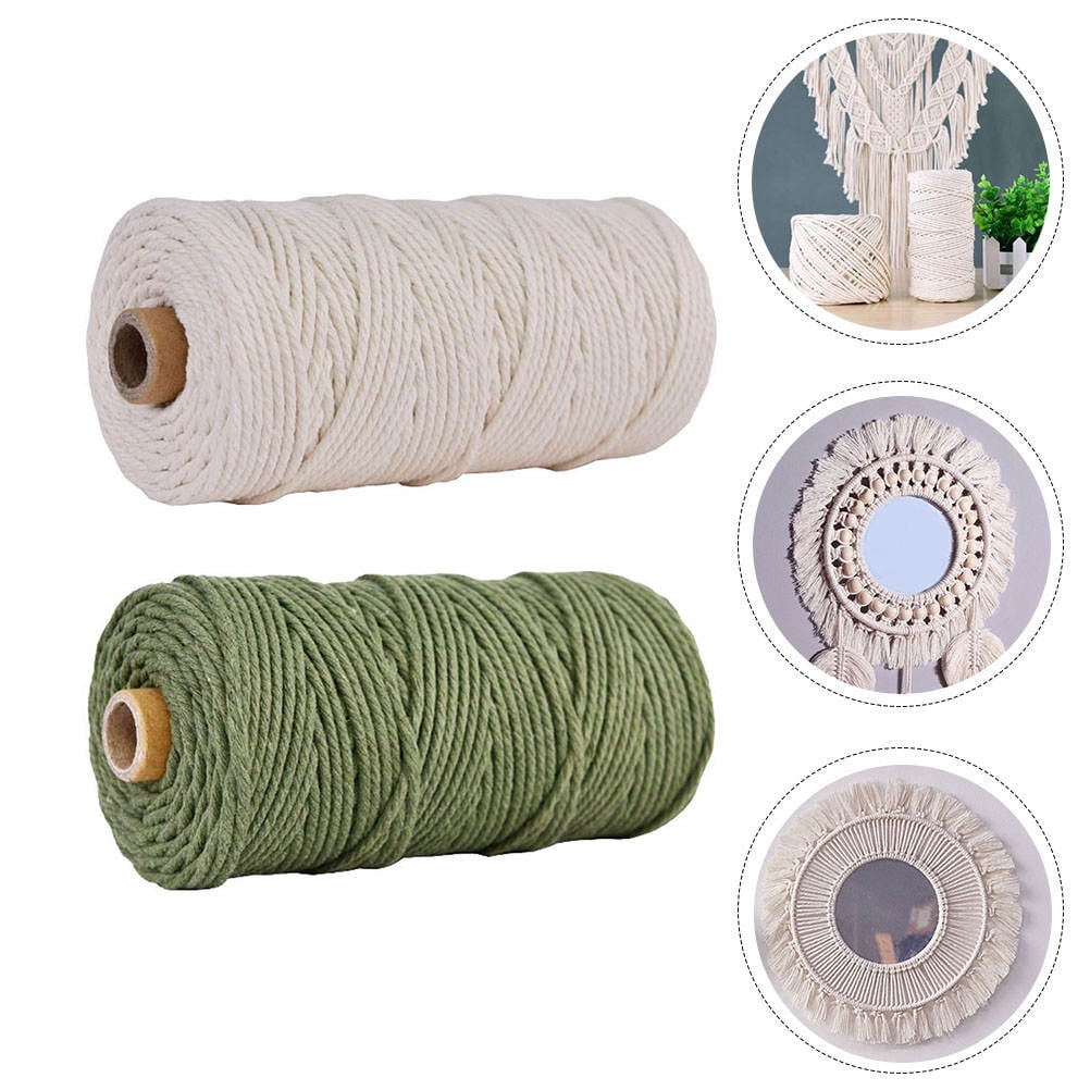 BEADCEST 2 Rolls Natural Twisted Cotton Rope for DIY Projects and Home ...