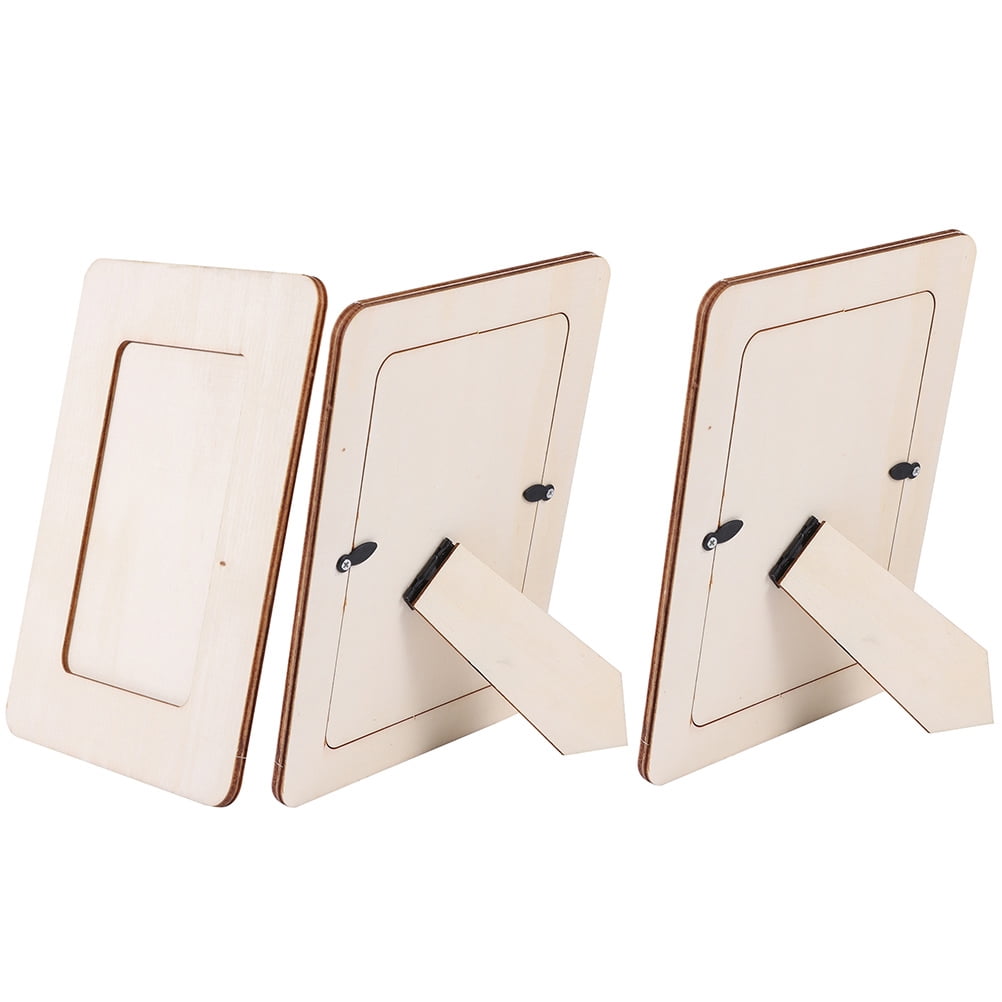 BEADCEST 3Pcs Wood Frames Craft for Kids Rectangular DIY Design Home ...