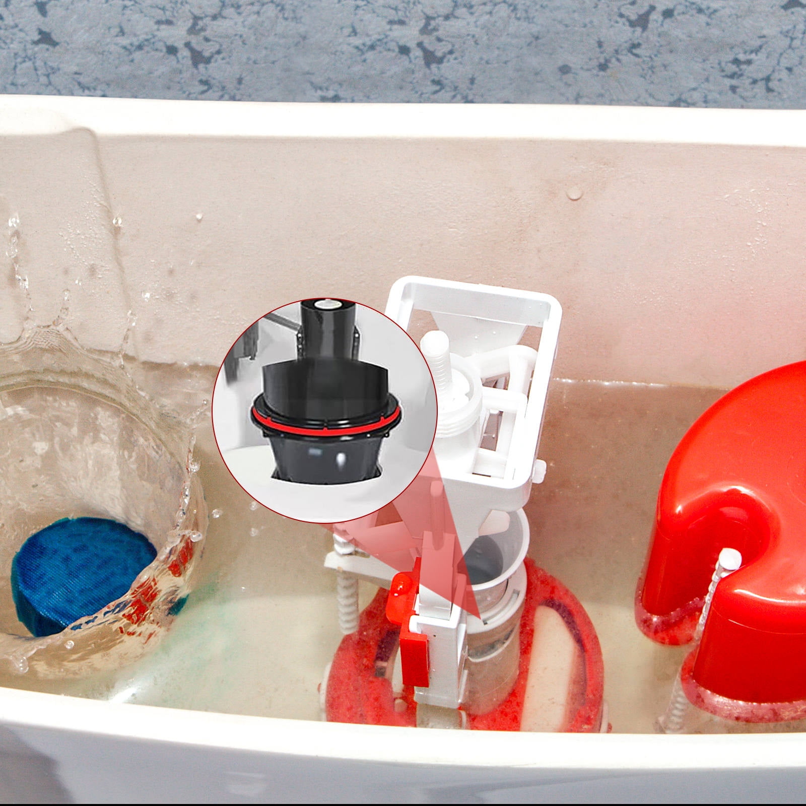 BEADCEST 4Pcs Red Silicone Toilet Tank Gaskets for Water Resistance and ...