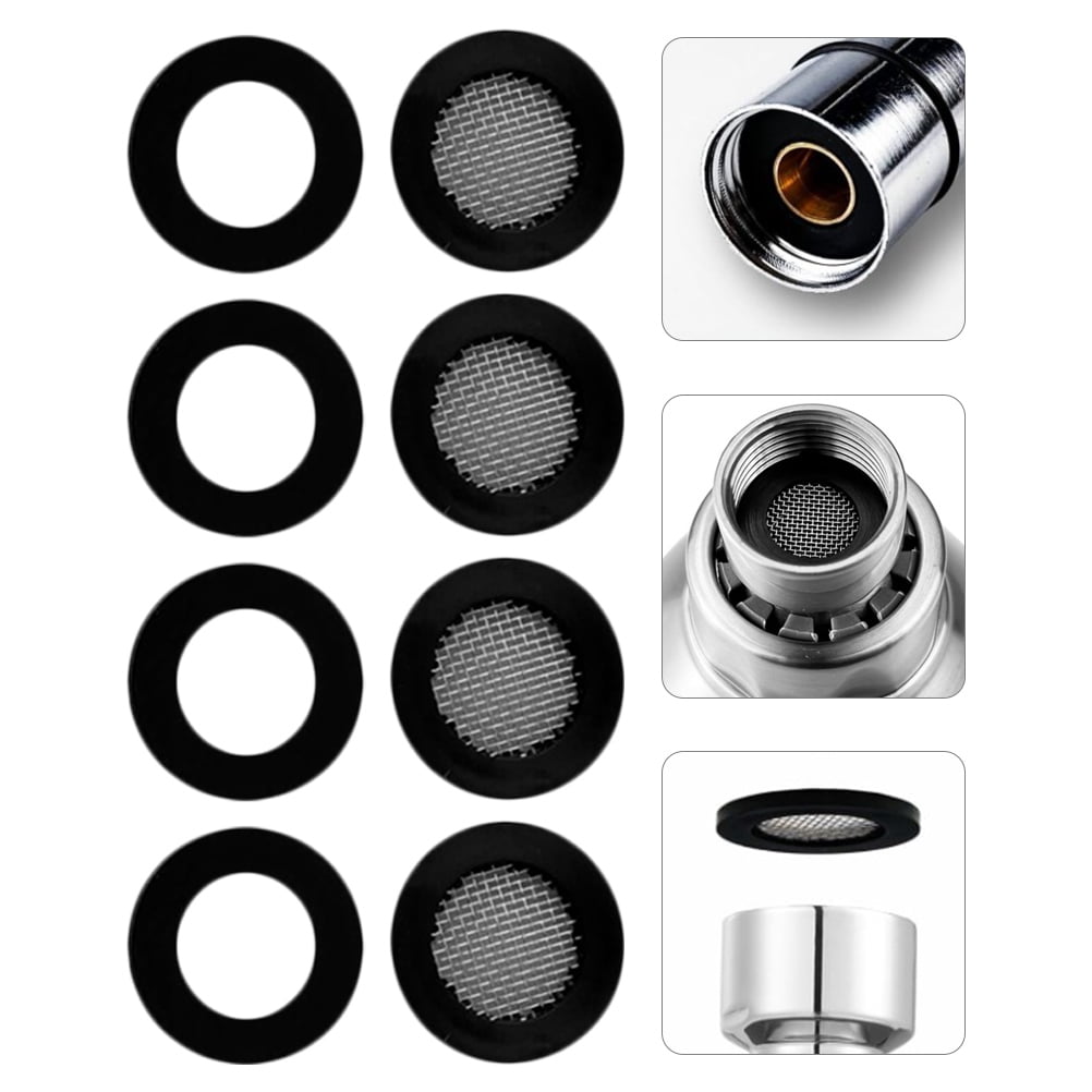 BEADCEST 4Set Plumbing Accessories Black Circular Shower Head Filter ...