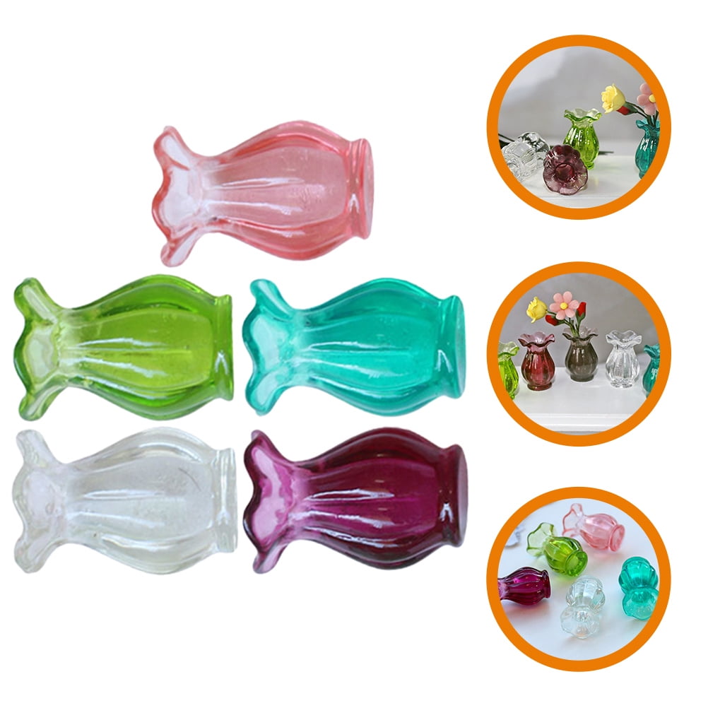 BEADCEST 5Pcs Mini Decoration Vase Shape Home Interior Dollhouse Decor ...