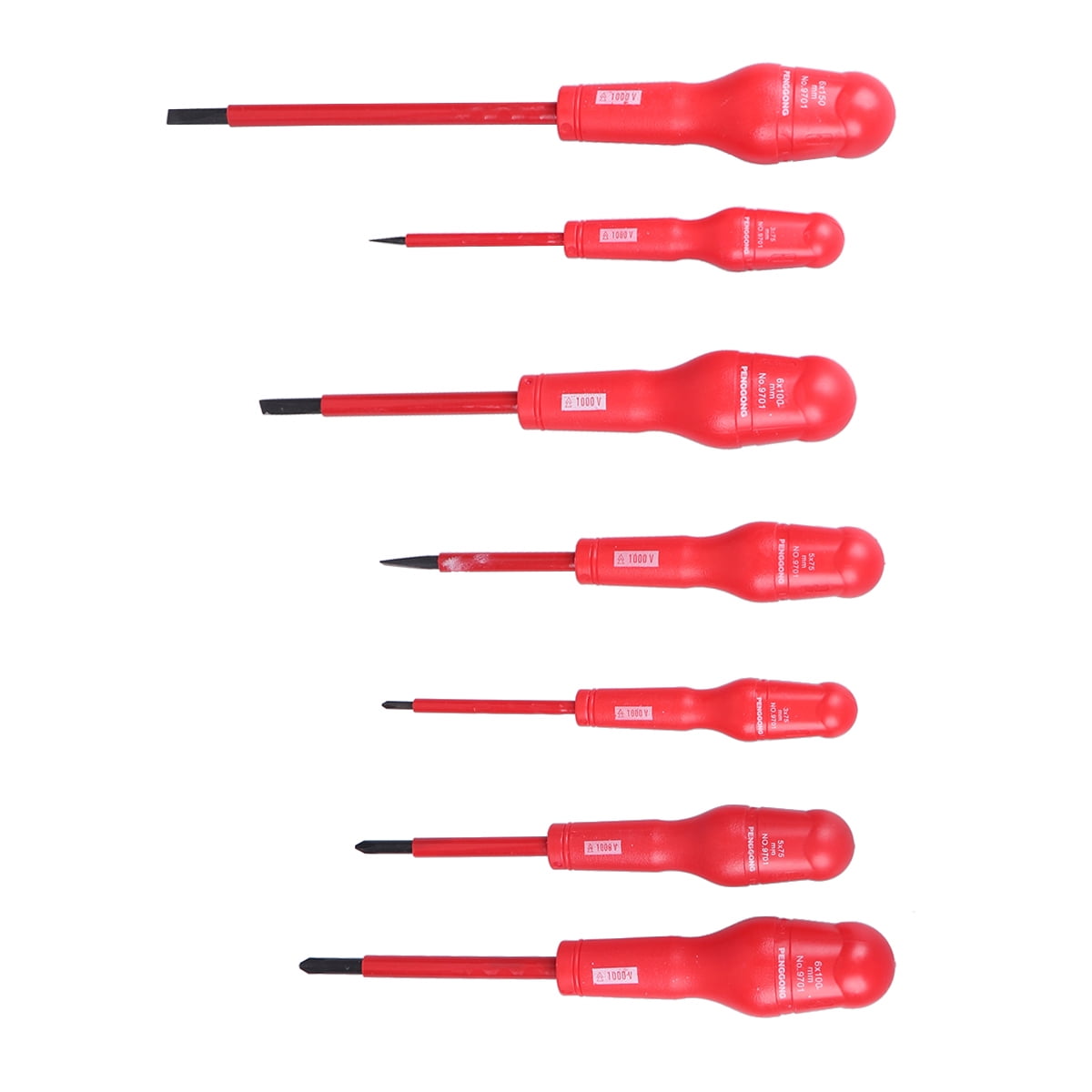 BEADCEST 7Pcs Insulated Screwdrivers Set Red Ergonomically Designed ...