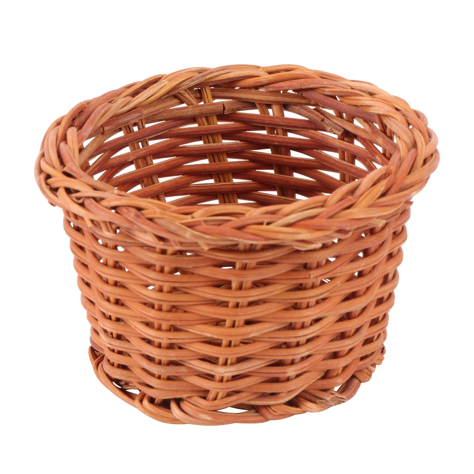 BEADCEST Mini House Braided Basket Mini Woven Basket Brown Rattan Wood ...