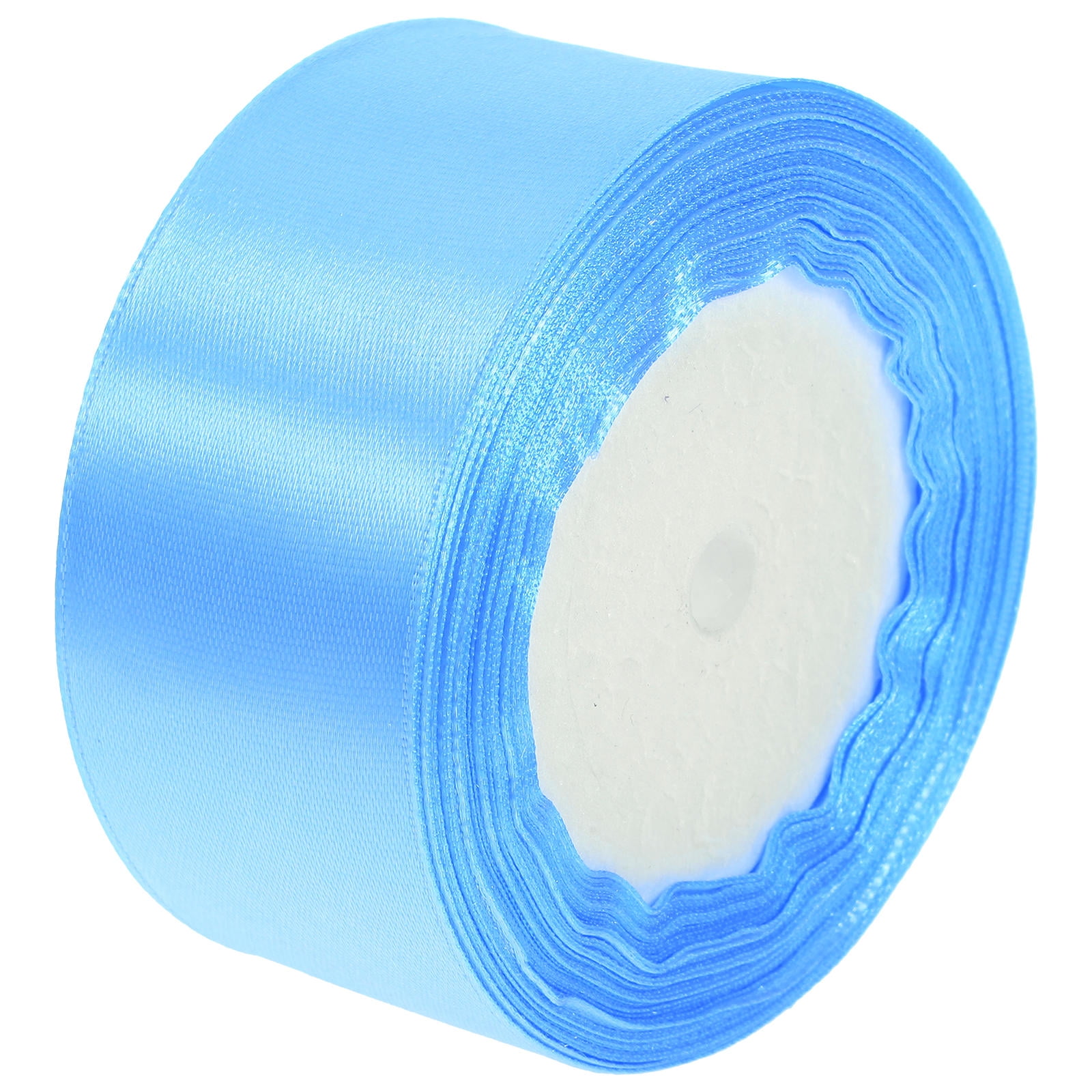 BEADCEST Party Ribbon 1 Roll Sky-Blue Polyester for Wedding Invitations ...