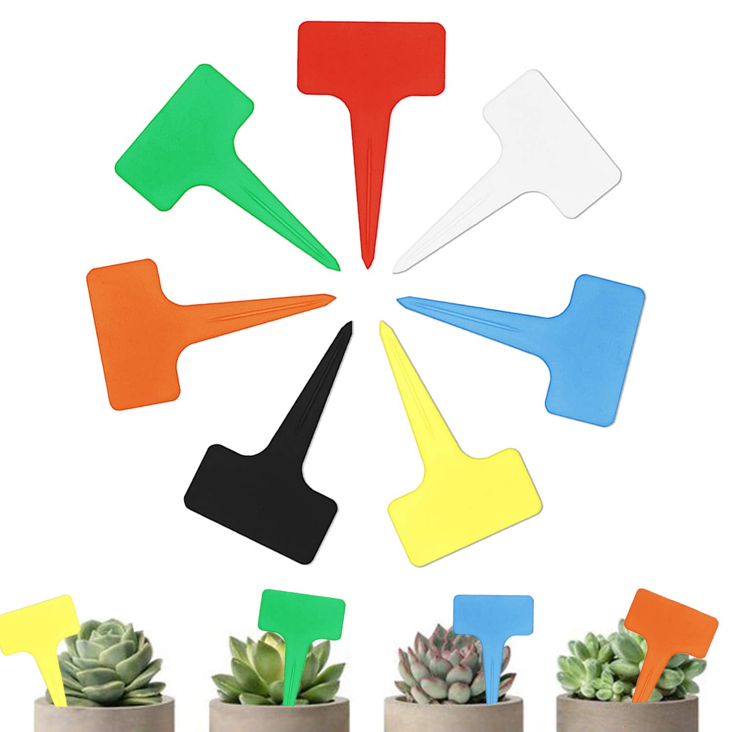 BEADNOVA Plant Labels 140pcs Plant Tags T Type Plant Markers Plastic ...